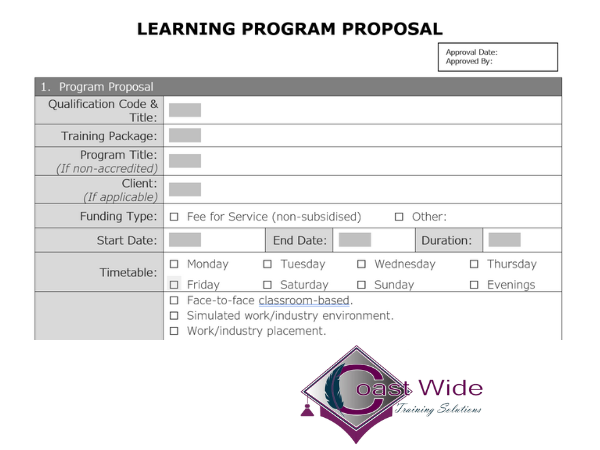 Learning Program Proposal Form