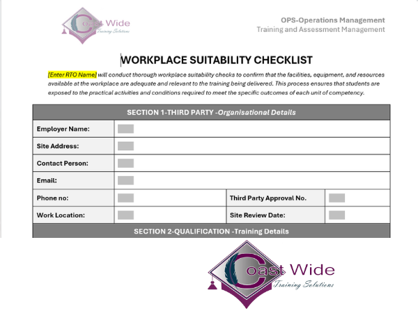 Workplace Suitability Checklist Form