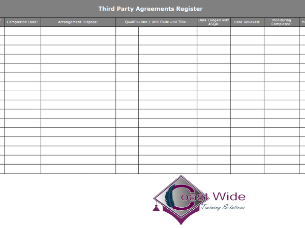 Third Party Agreements REGISTER