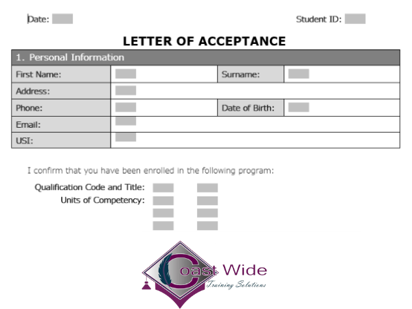 - Letter of Acceptance Template