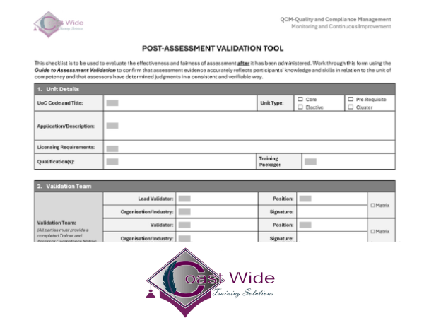 - Post-Assessment Validation Form