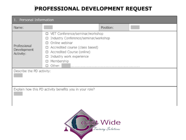 vetr - Professional Development Request Form