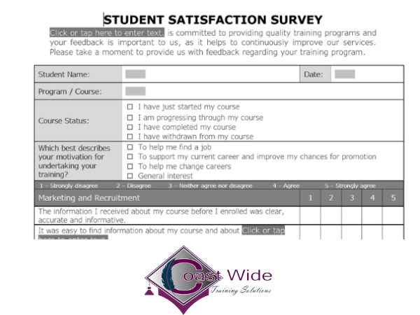 - Student Satisfaction Survey Form