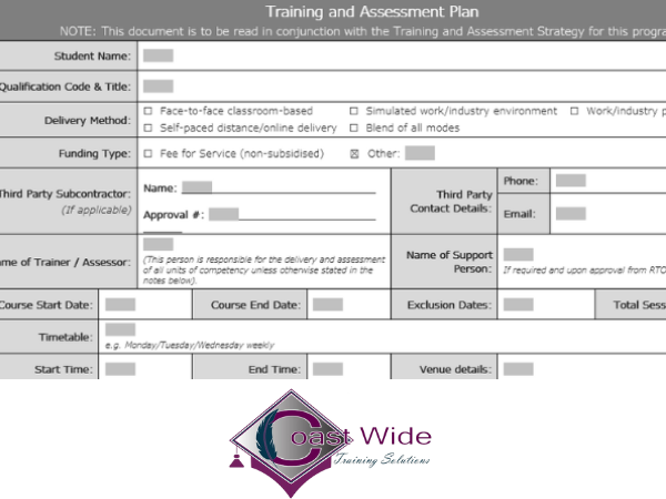- Training & Assessment Plan for Students Template