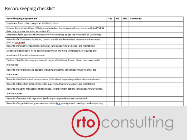 Recordkeeping Checklist