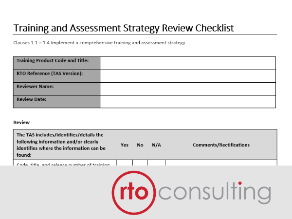 Training Assessment Strategy Checklist training-assessment-strategy-checklist